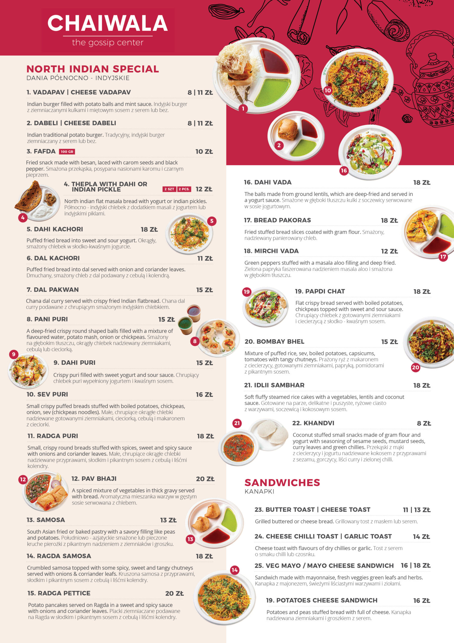 Zobacz menu - Chaiwala Kawiarnia Indyjska Warszawa | Indian Street Food